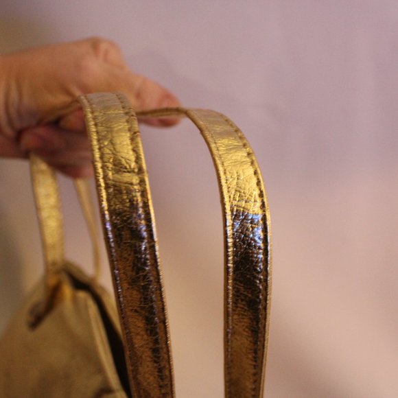 Bags | Vintage Gold Top Handle Handbag Purse Bag | Poshmark